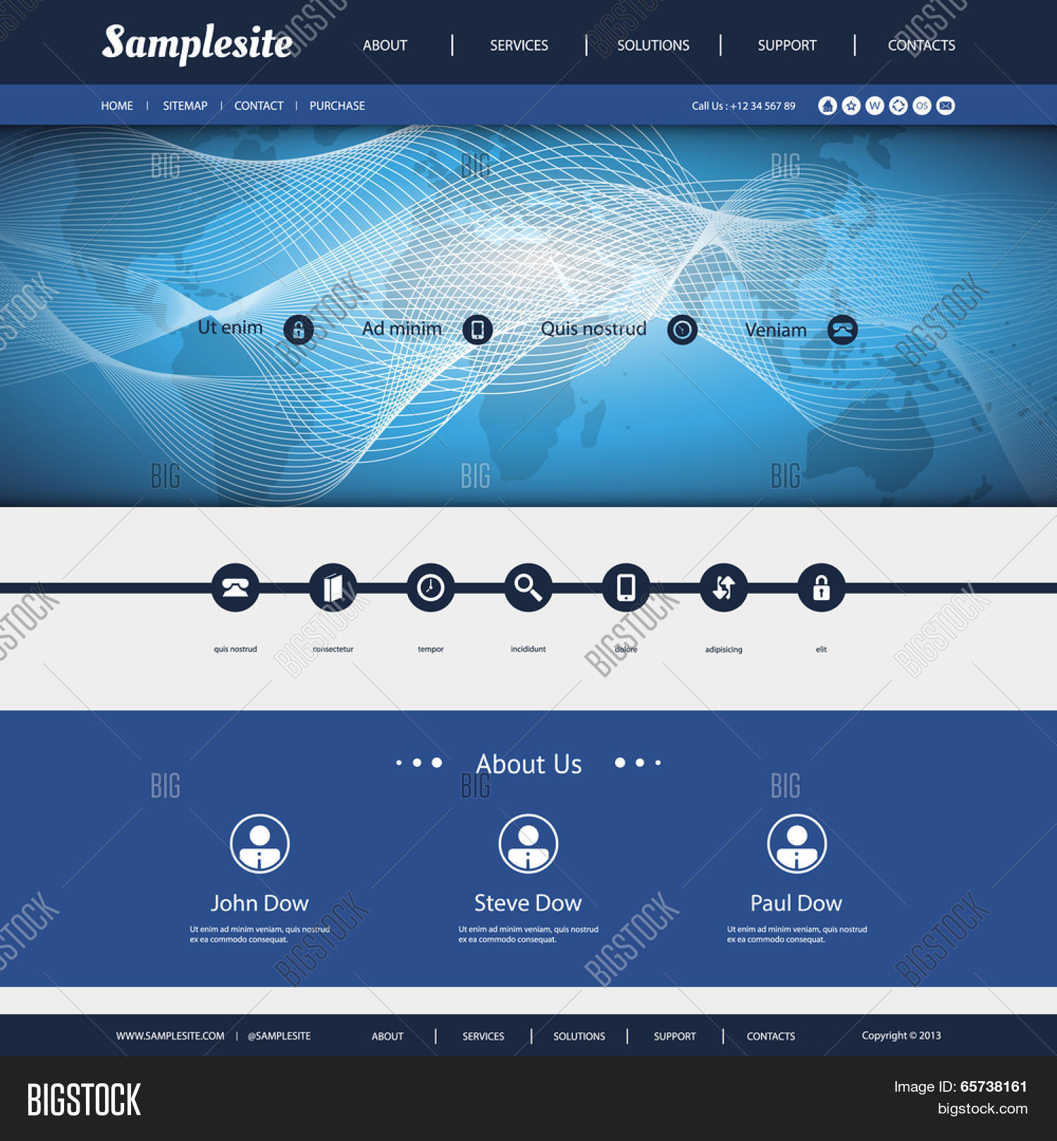Website Template Vector & Photo (Free Trial) | Bigstock