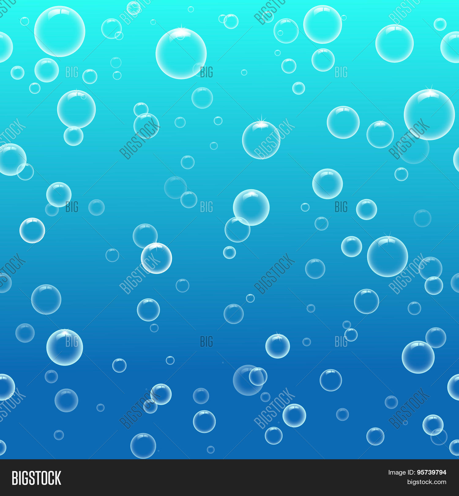 Bubbles Water On Blue Vector & Photo (Free Trial) | Bigstock