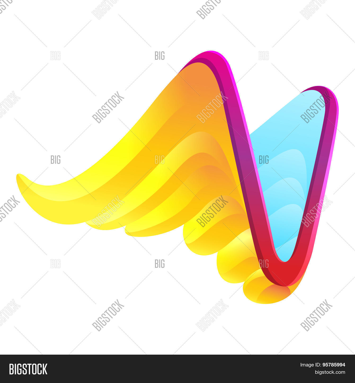 V Letter Wing Logo Vector & Photo (Free Trial) | Bigstock