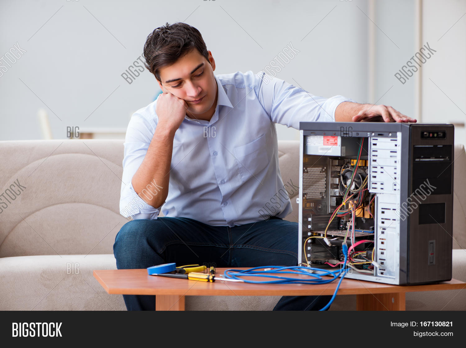 Frustrated Person With Computer