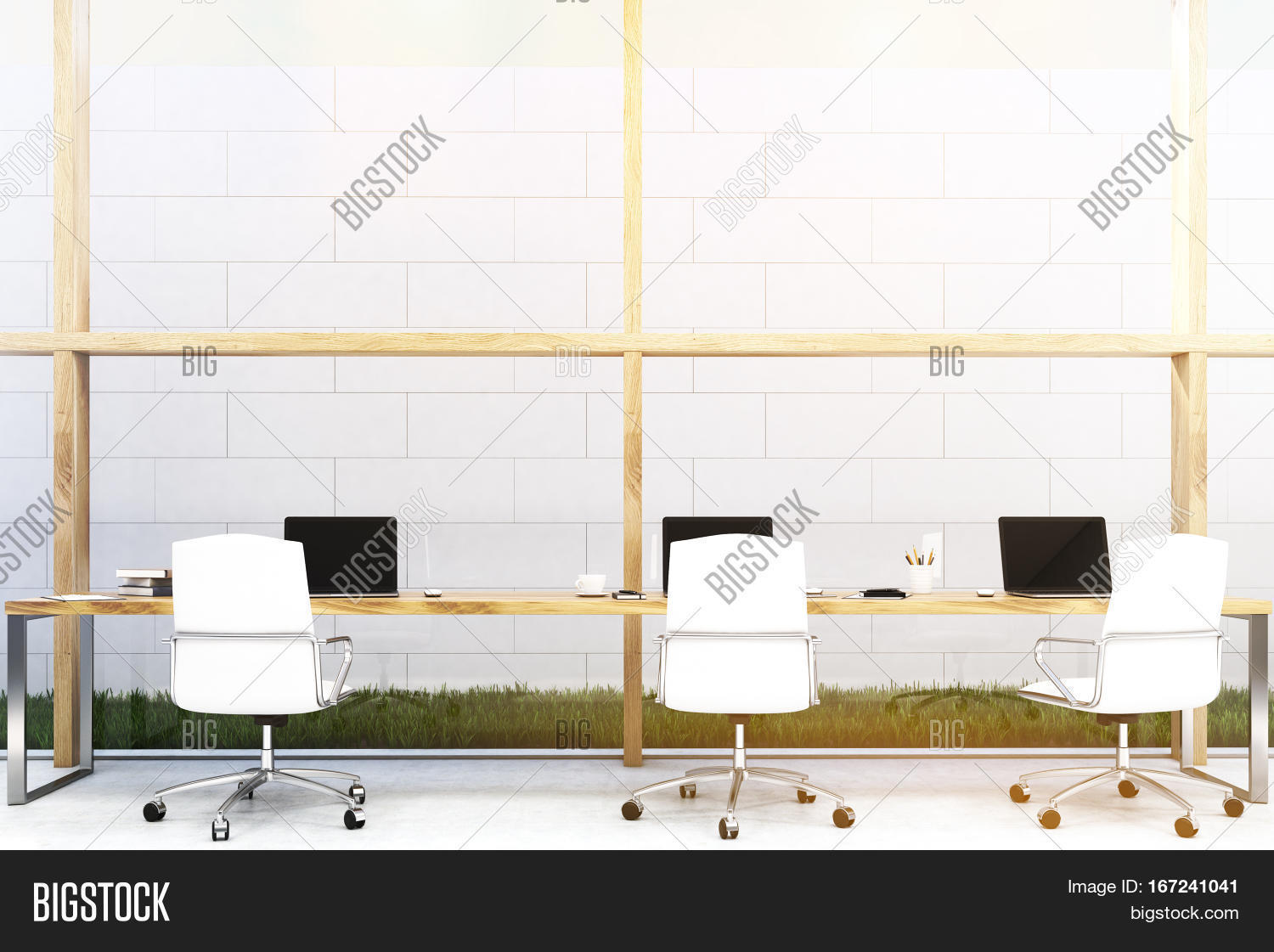 Front View Long Office Image & Photo (Free Trial) | Bigstock