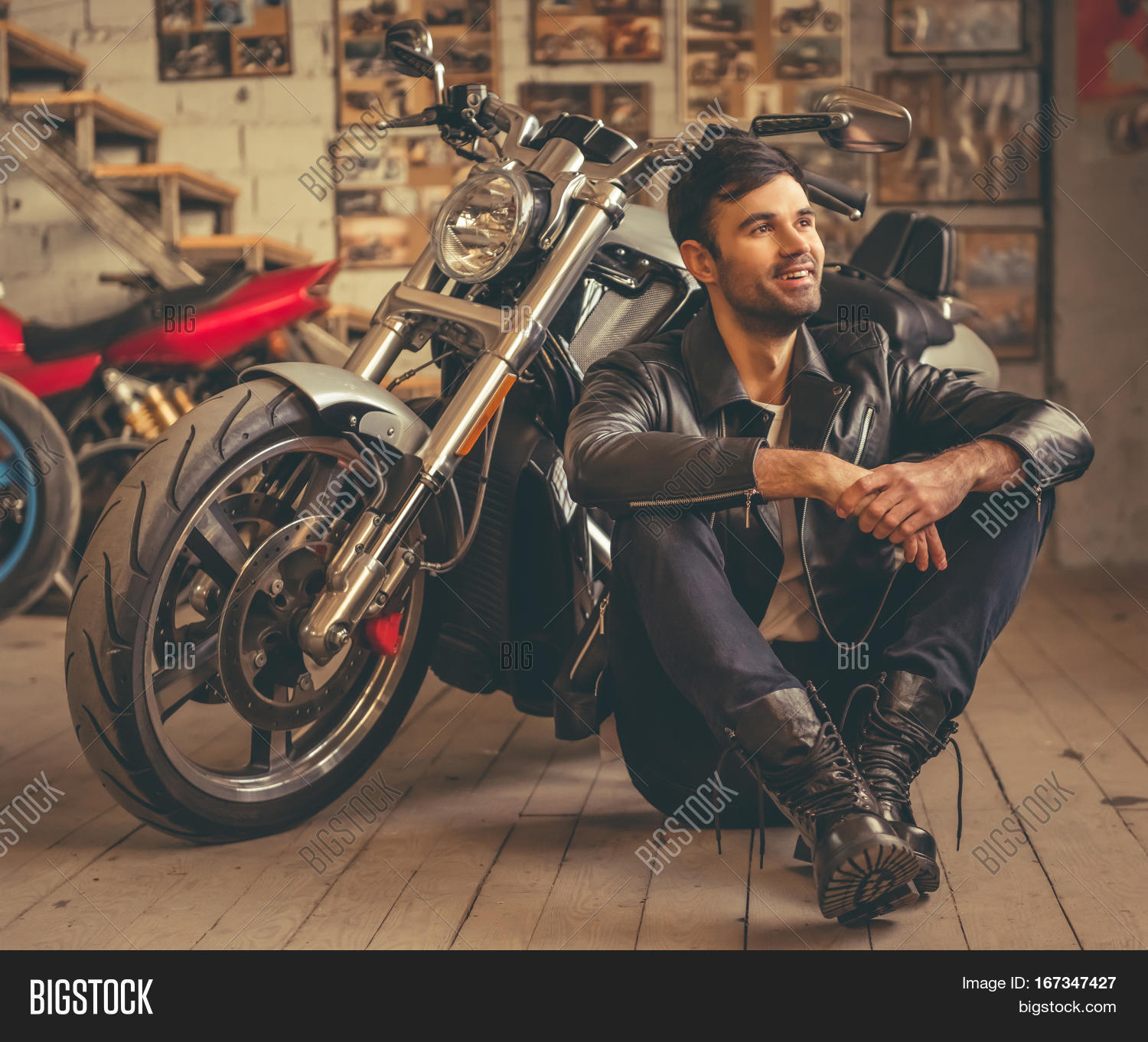 Handsome Young Biker Image & Photo (Free Trial) | Bigstock