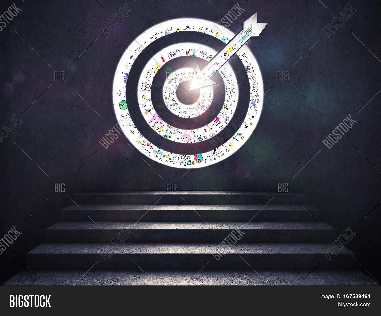 Stairs Target Arrow Image & Photo (Free Trial) | Bigstock