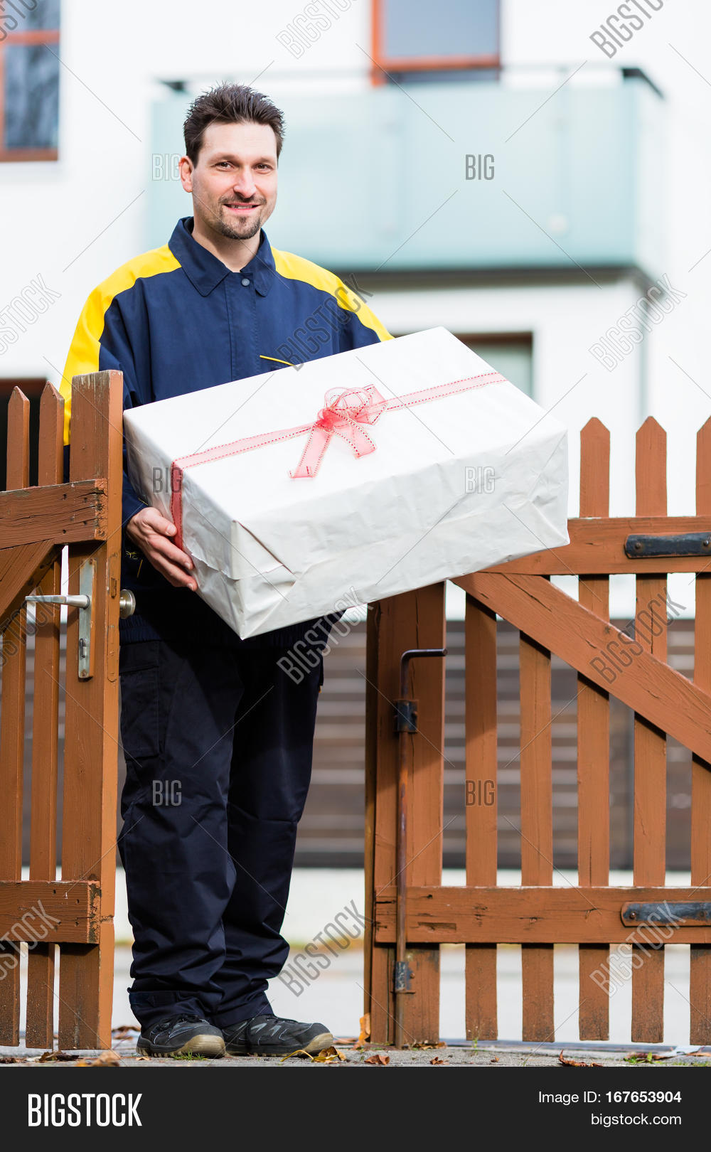 Postman Delivering Image & Photo (Free Trial) | Bigstock