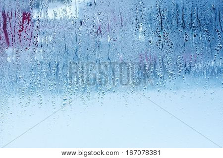 Natural Water Drops On Glass, Window Glass With Condensation, Strong ...
