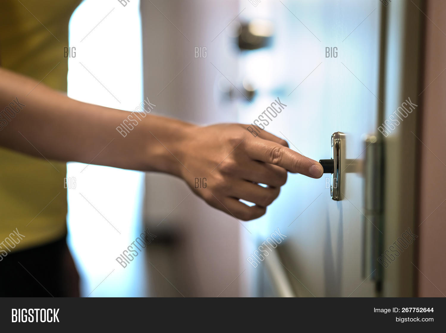 Hand On Door Bell. Image & Photo (Free Trial) | Bigstock