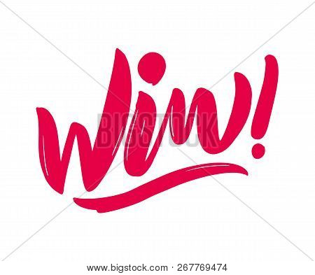 Win Lettering Banner Vector & Photo (Free Trial) | Bigstock