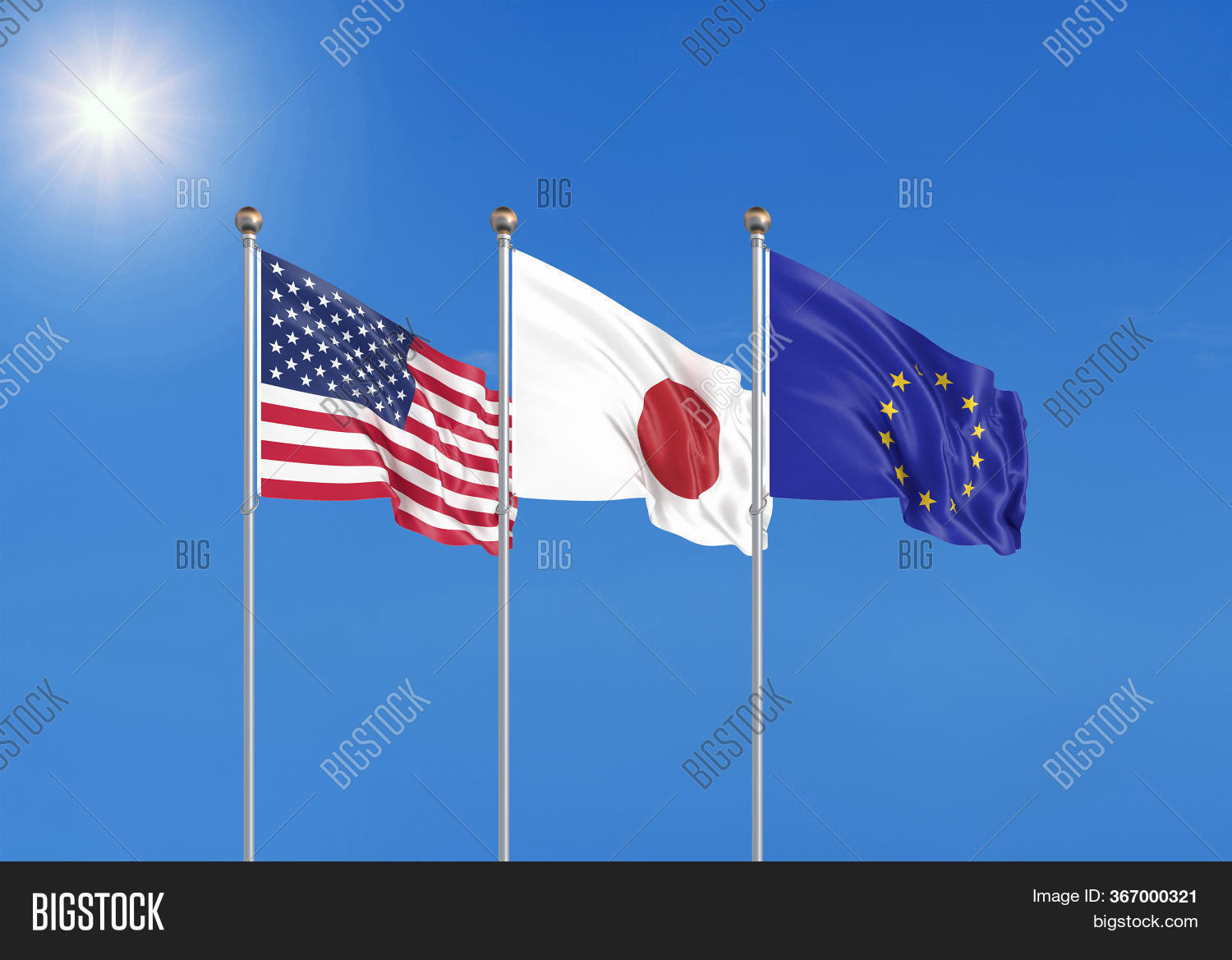 Three Realistic Flags Image & Photo (Free Trial) | Bigstock