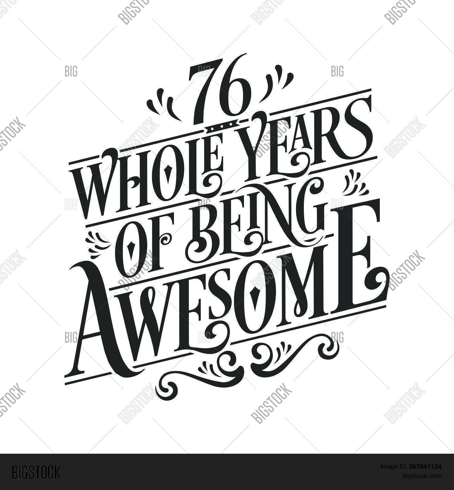 76 Years Birthday 76 Vector & Photo (Free Trial) | Bigstock
