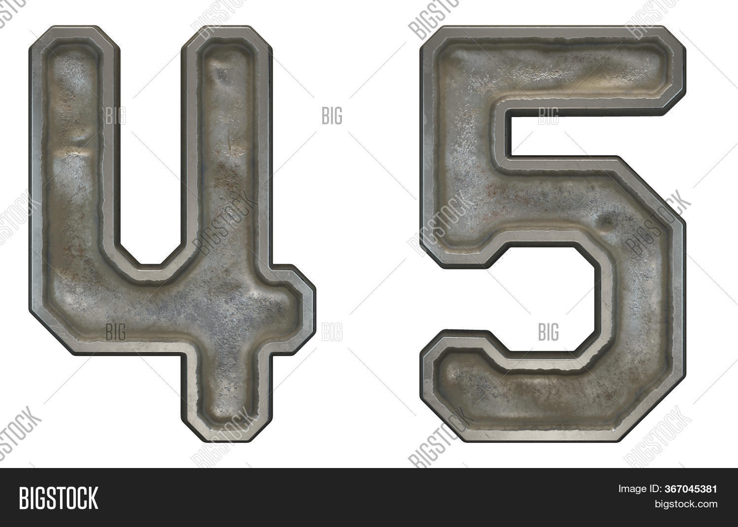 Set Numbers 4, 5 Made Image & Photo (Free Trial) | Bigstock