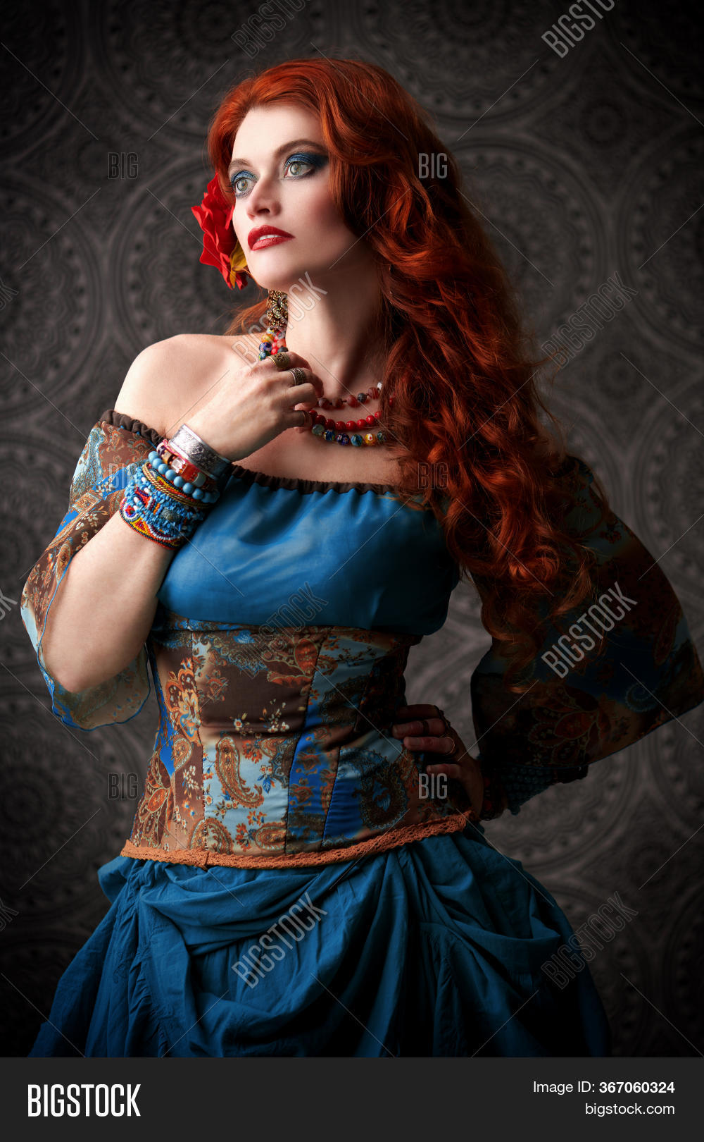 Portrait Beautiful Red Image & Photo (Free Trial) | Bigstock