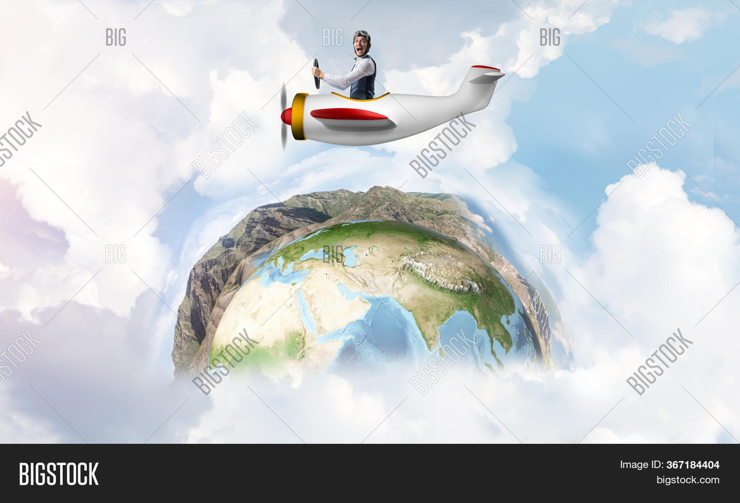 Happy Pilot Driving Image & Photo (Free Trial) | Bigstock