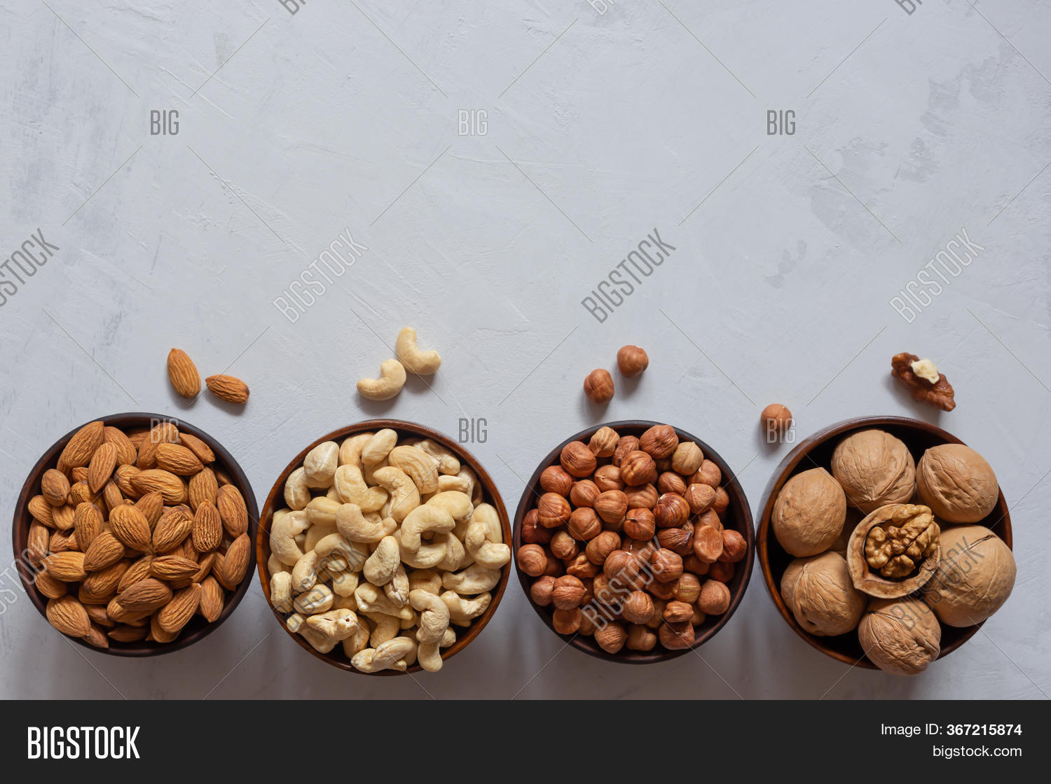 Nuts Wooden Clay Bowls Image & Photo (Free Trial) | Bigstock