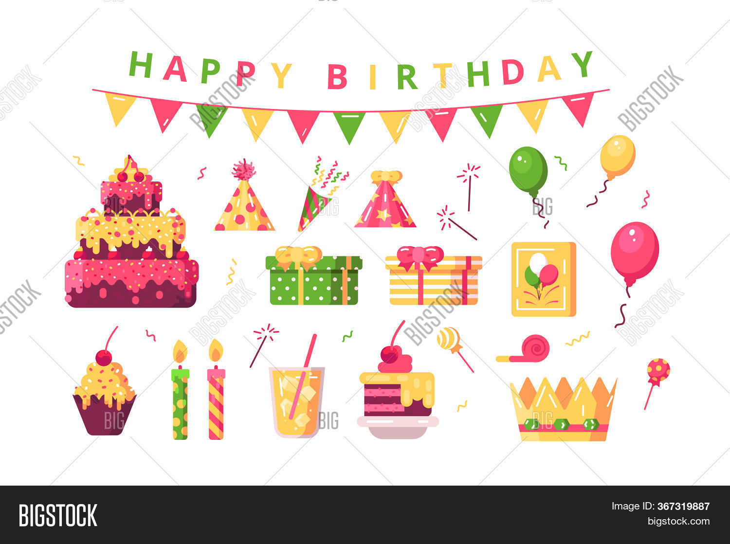 Happy Birthday Symbols Image & Photo (Free Trial) | Bigstock