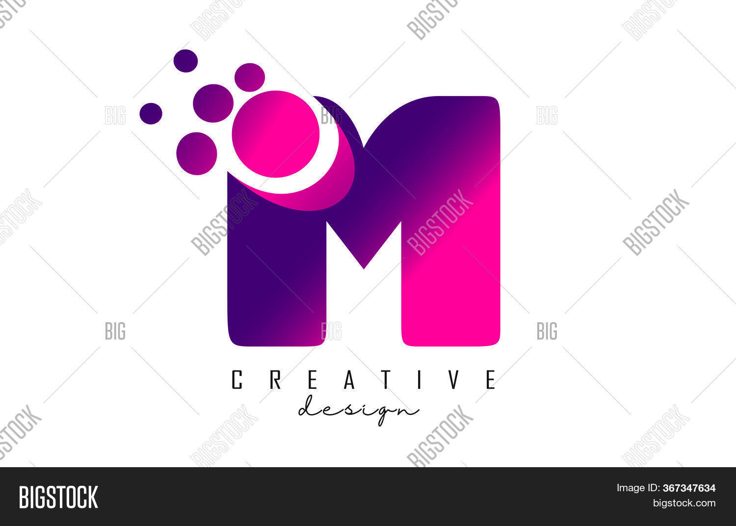 M Dots Letter Logo Vector & Photo (Free Trial) | Bigstock