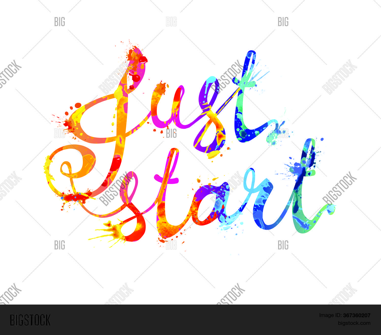 Just Start. Vector Vector & Photo (Free Trial) | Bigstock