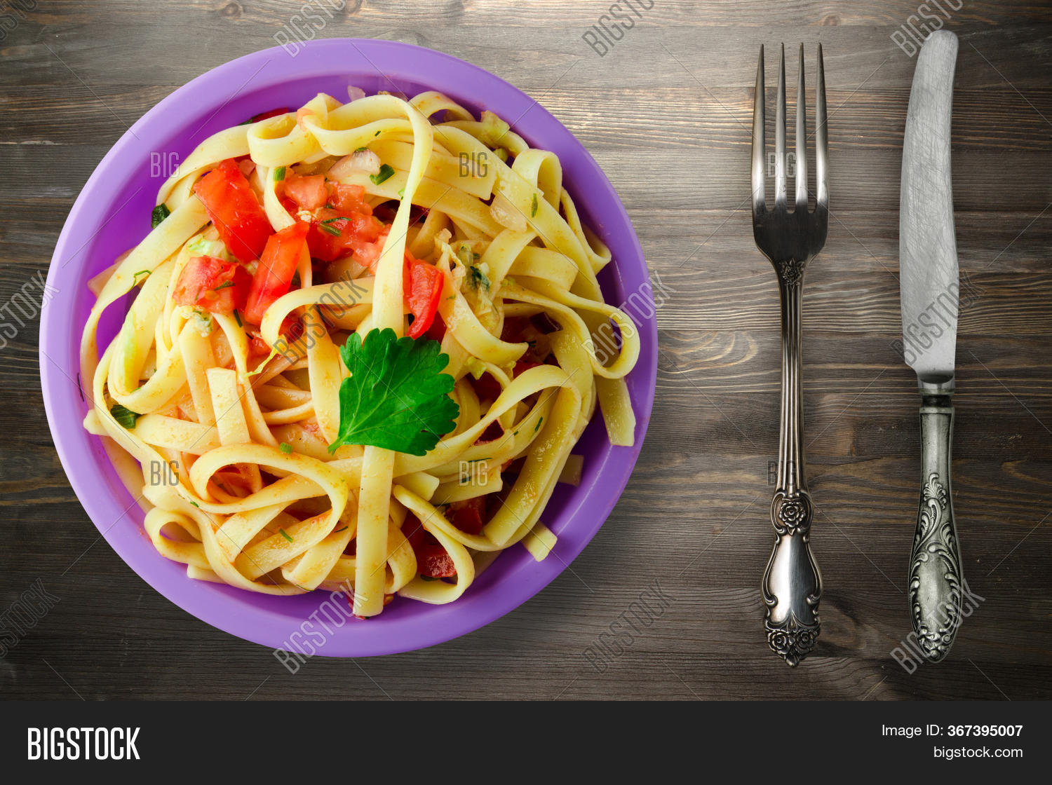 Spaghetti On Purple Image & Photo (Free Trial) | Bigstock
