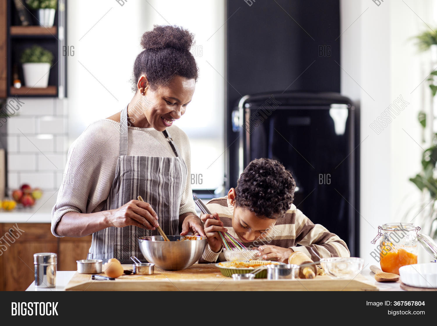 Mum His Son Cook Image & Photo (Free Trial) | Bigstock