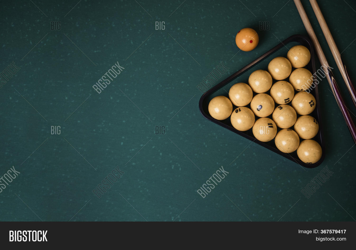 Billiard Balls Cue On Image & Photo (Free Trial) | Bigstock