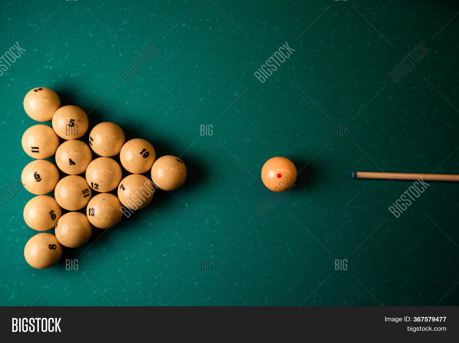 Billiard Balls Cue On Image & Photo (Free Trial) | Bigstock
