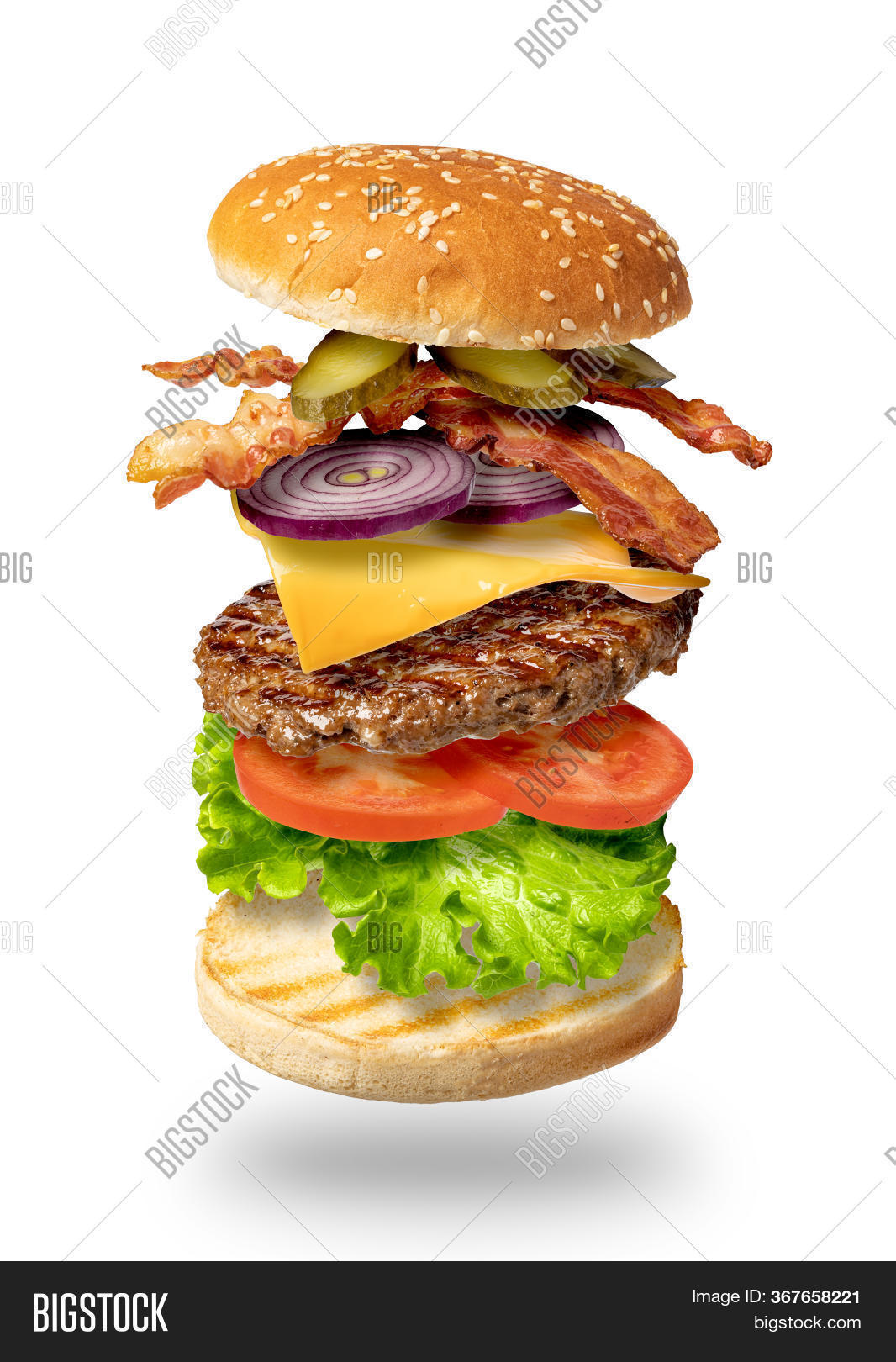 Flying Burger Isolated Image & Photo (Free Trial) | Bigstock