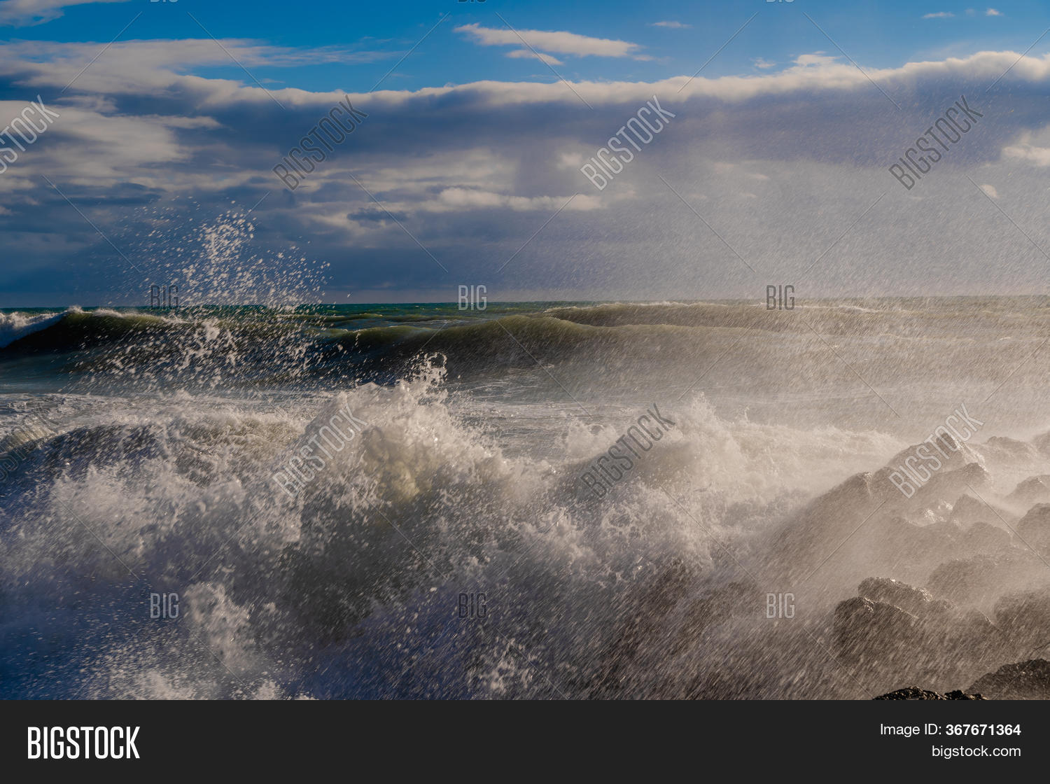 Gray Storm Waves Break Image & Photo (Free Trial) | Bigstock