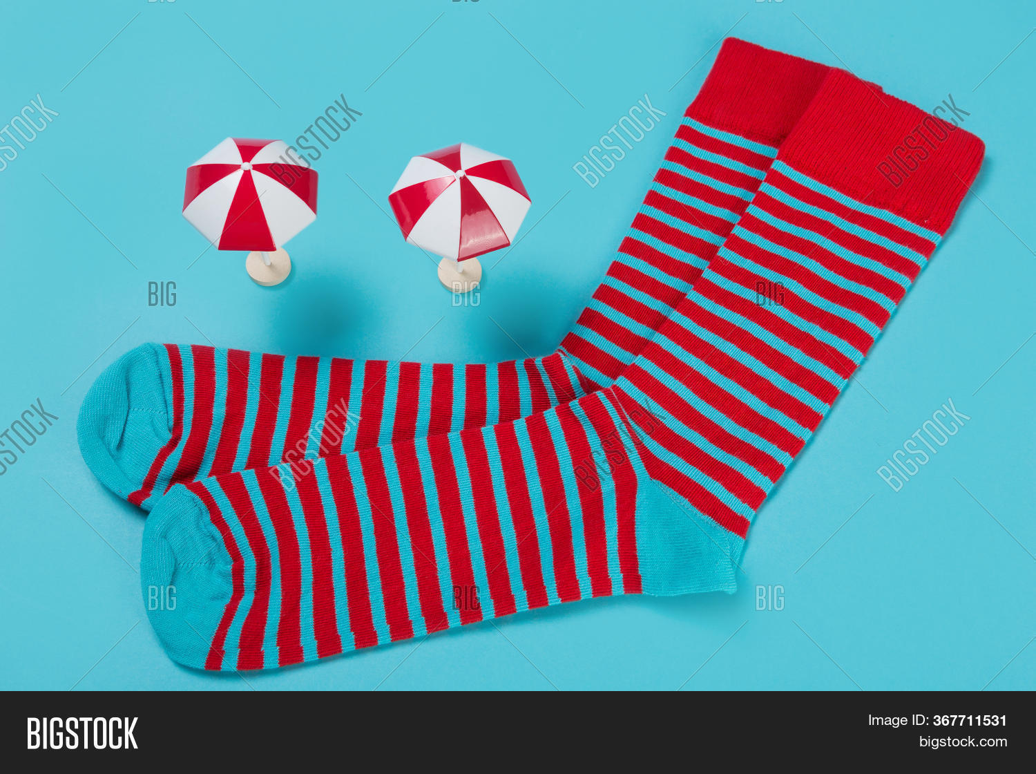 Two Socks Red Stripes Image & Photo (Free Trial) | Bigstock