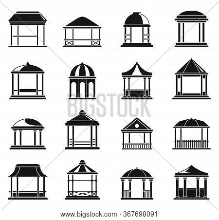 Wood Gazebo Icons Set Vector & Photo (Free Trial) | Bigstock