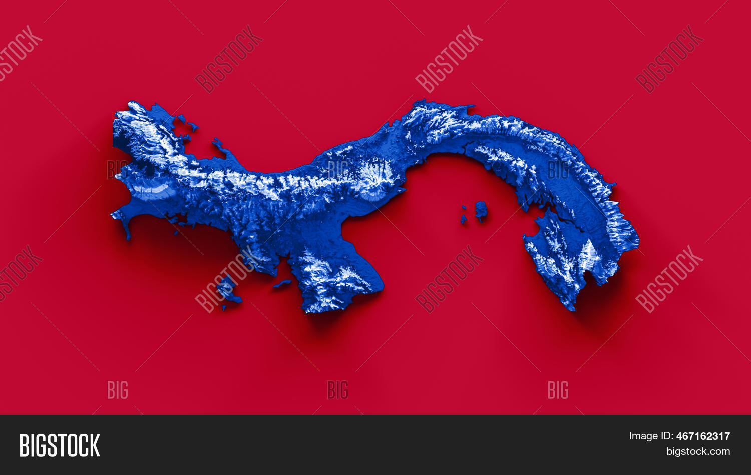 Panama Map Colors Blue Image & Photo (Free Trial) | Bigstock
