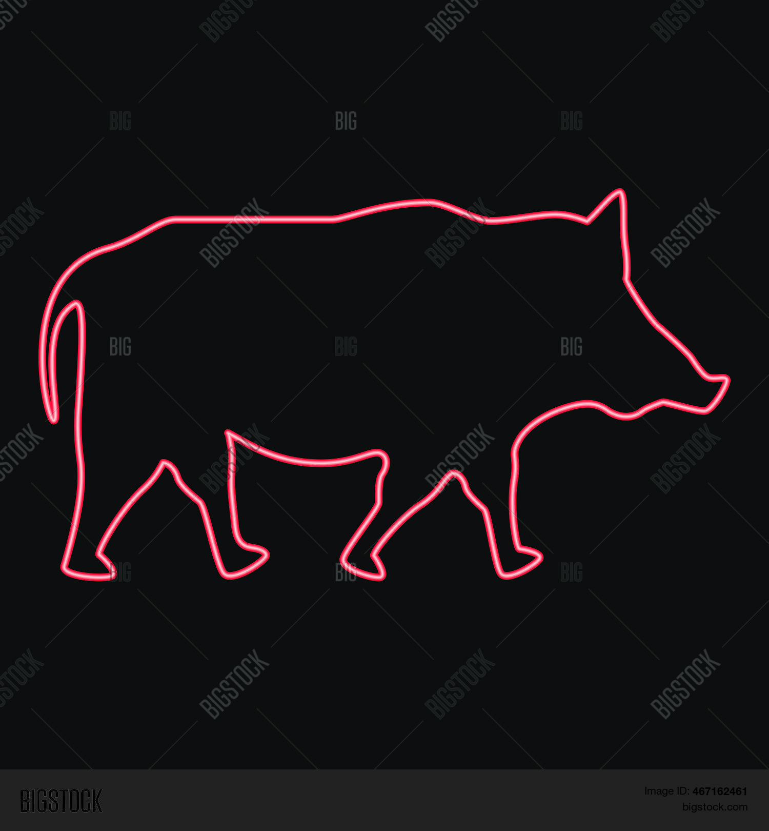 Neon Wild Boar Wild Vector & Photo (Free Trial) | Bigstock