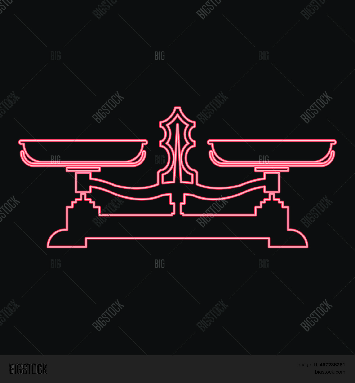 Neon Balancing Scales Vector & Photo (Free Trial) | Bigstock