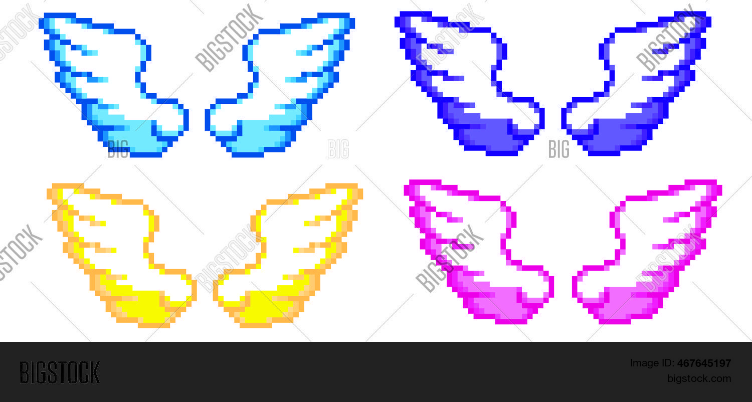 Wings Logo. Pixel Art Vector & Photo (Free Trial) | Bigstock