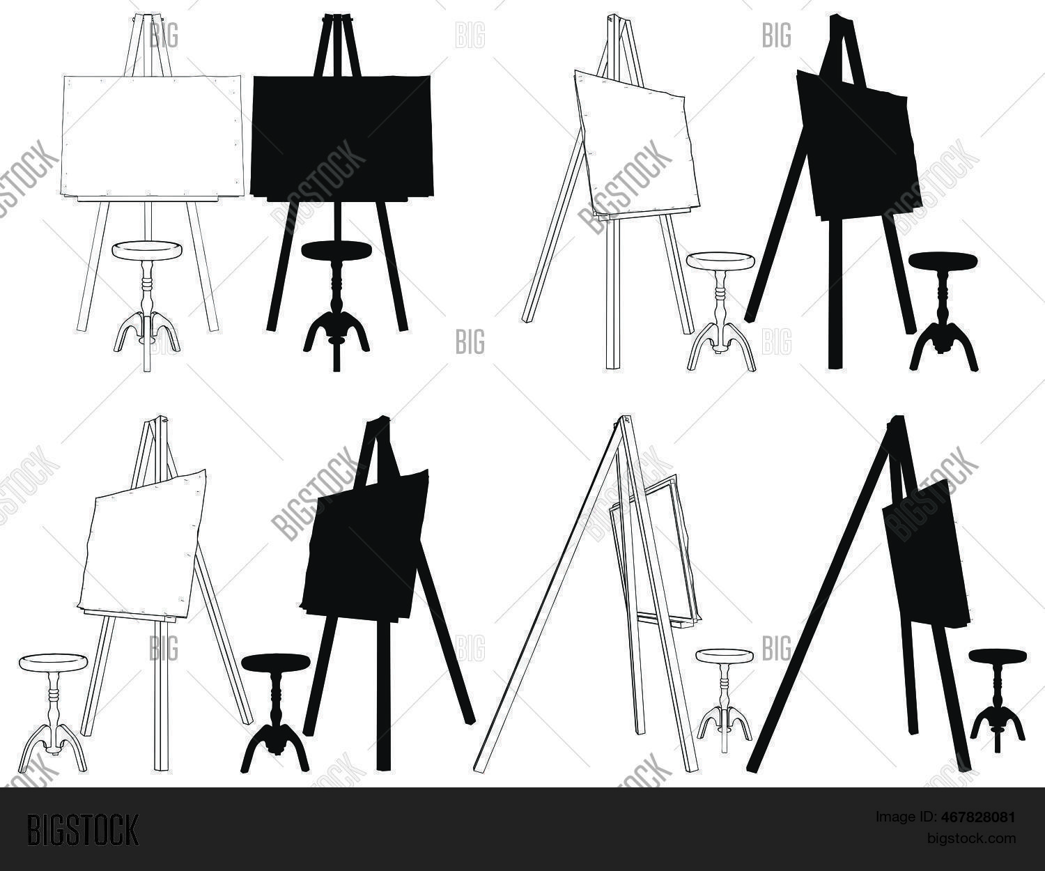 Easel Stand Painting Vector & Photo (Free Trial) | Bigstock