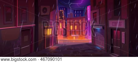 Rainy Night Big City Vector & Photo (Free Trial) | Bigstock