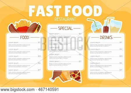 Tasty Fast Food Menu Vector & Photo (Free Trial) | Bigstock
