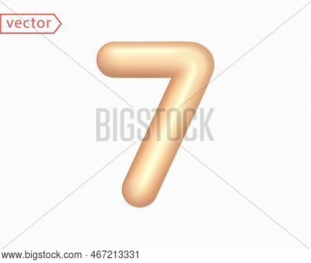 3d Golden Number 7. Vector & Photo (Free Trial) | Bigstock
