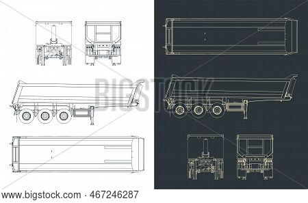 Tipper Semi Trailer Vector & Photo (Free Trial) | Bigstock