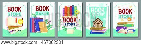 Bookstore Posters Set Vector & Photo (Free Trial) | Bigstock