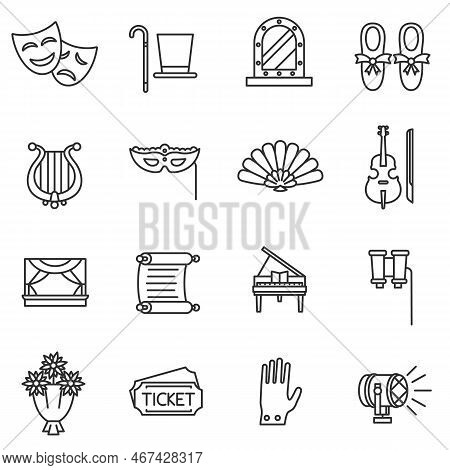 Theater Linear Icons Vector & Photo (Free Trial) | Bigstock