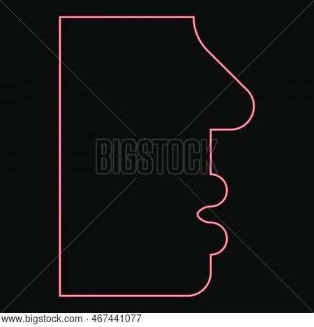 Neon Human Face Side Vector & Photo (Free Trial) | Bigstock