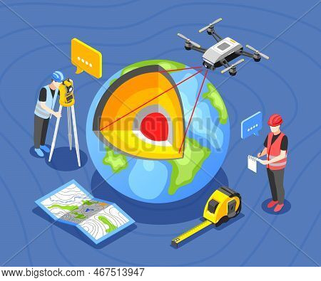 Geodesy Isometric Vector & Photo (Free Trial) | Bigstock