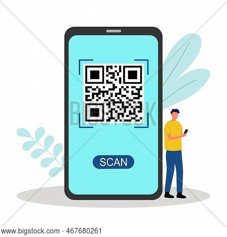 Man Scanning Qr Code Vector & Photo (Free Trial) | Bigstock