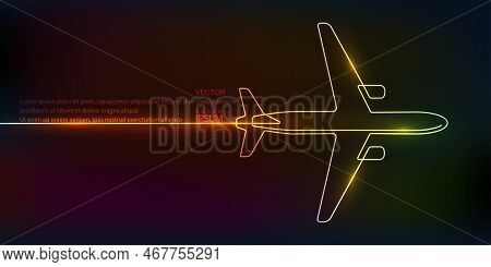Neon Flying Plane. Vector & Photo (Free Trial) | Bigstock