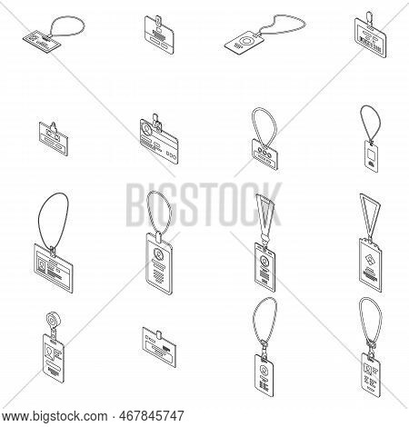 Id Card Icons Set. Vector & Photo (Free Trial) | Bigstock