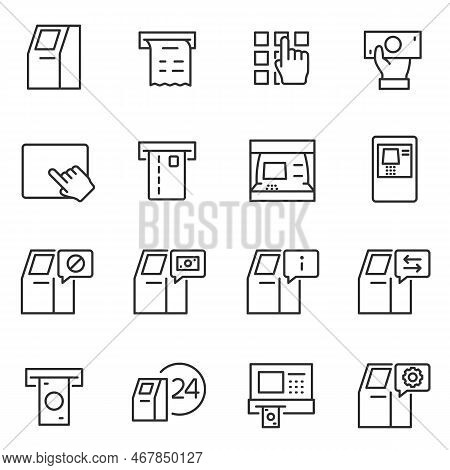 Atm Terminal Icon Set Vector & Photo (Free Trial) | Bigstock
