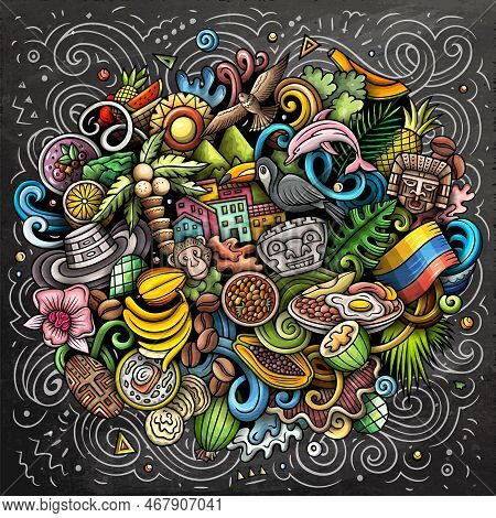 Colombia Hand Drawn Vector & Photo (Free Trial) | Bigstock