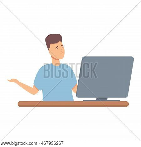 Boy Programming Icon Vector & Photo (Free Trial) | Bigstock