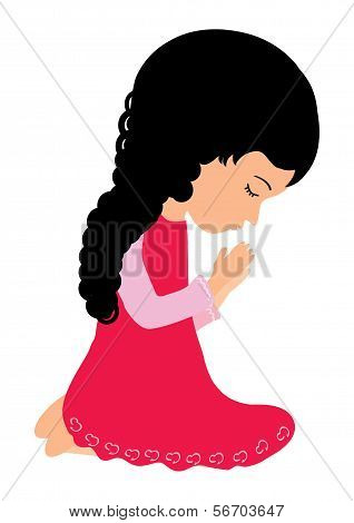 Little Girl Praying Vector & Photo (Free Trial) | Bigstock