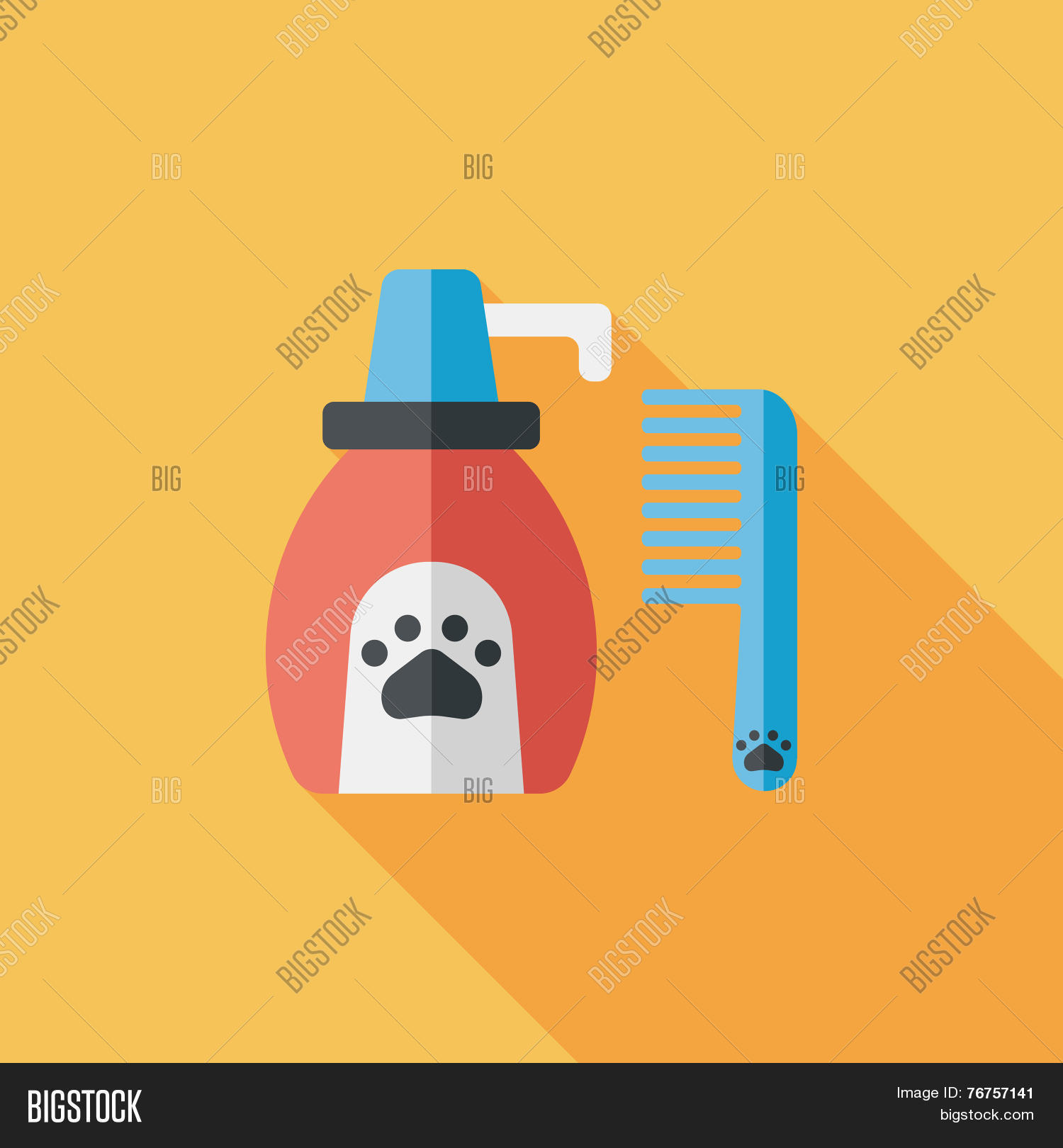 Pet Shampoo Flat Icon Vector & Photo (Free Trial) | Bigstock