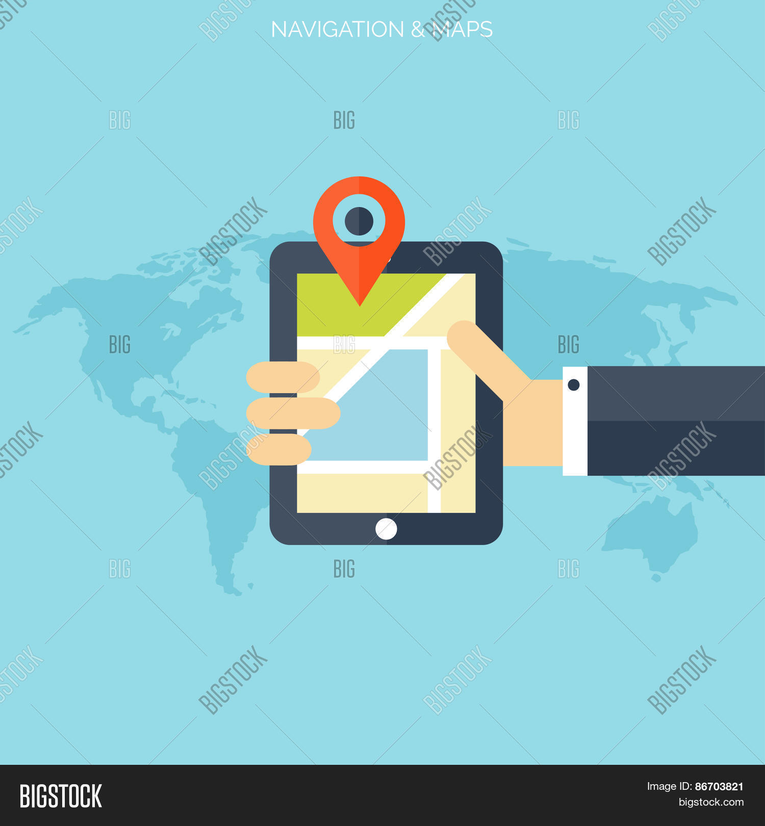 Flat Navigation Vector & Photo (Free Trial) | Bigstock